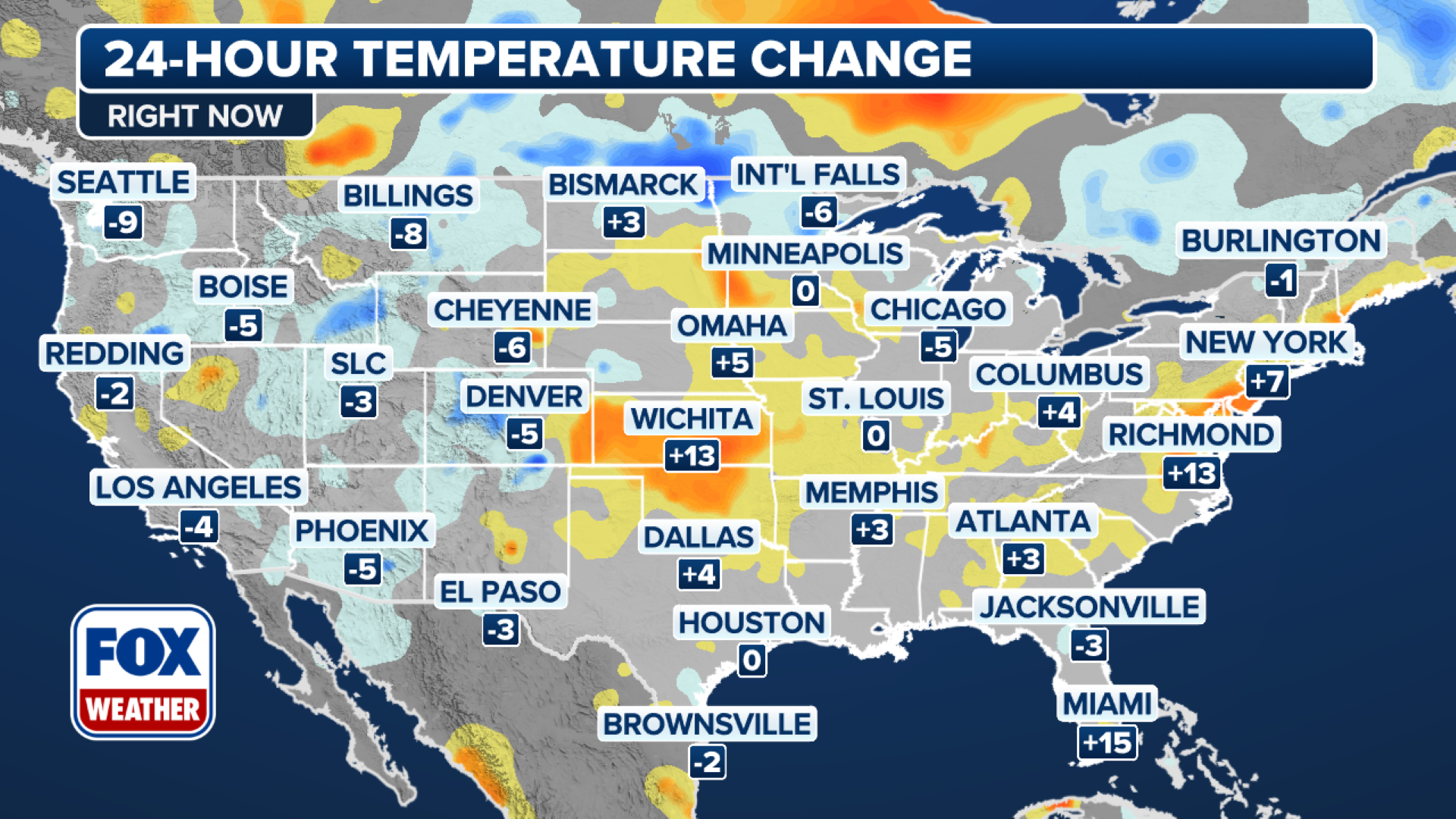 Current Temperatures Across The U S Fox Weather