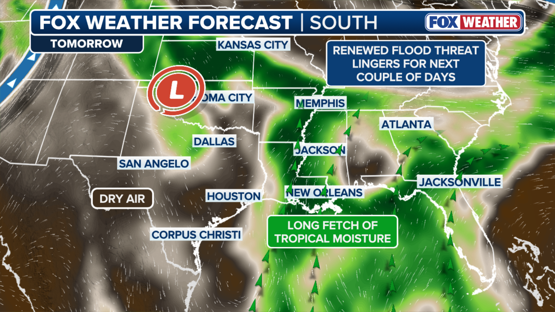 Southern flood threats rise as atmospheric firehose reloads torrential ...